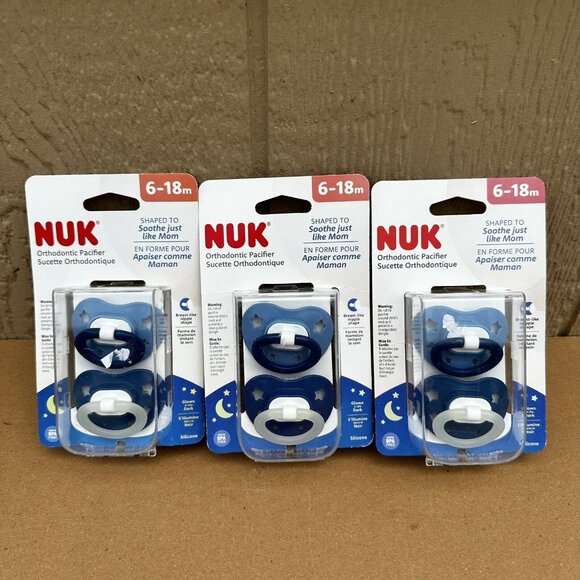 Nuk | Accessories | New Lot Nuk Blue Silicone Orthodontic Pacifiers ...